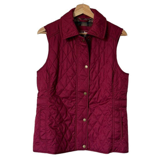 L.L. Bean | Jackets & Coats | Llbean Raspberry Pink Quilted Gillet Vest ...